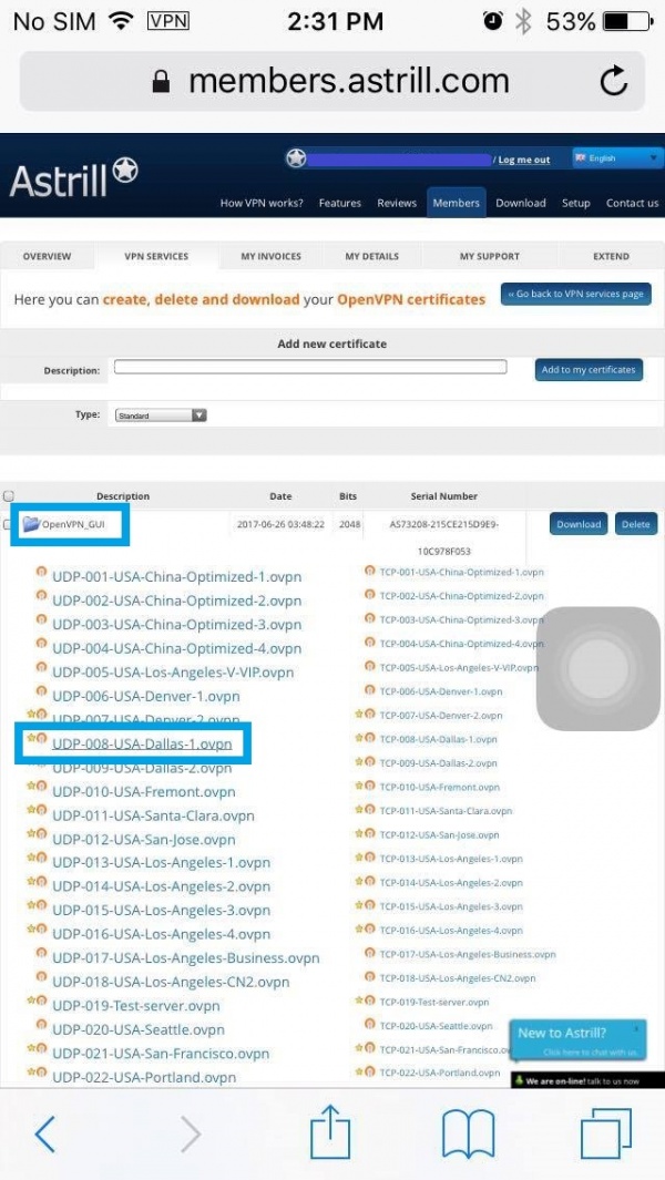 Astrill Setup Manual:How to configure OpenVPN with OpenVPN app on iPhone - Astrill Wiki